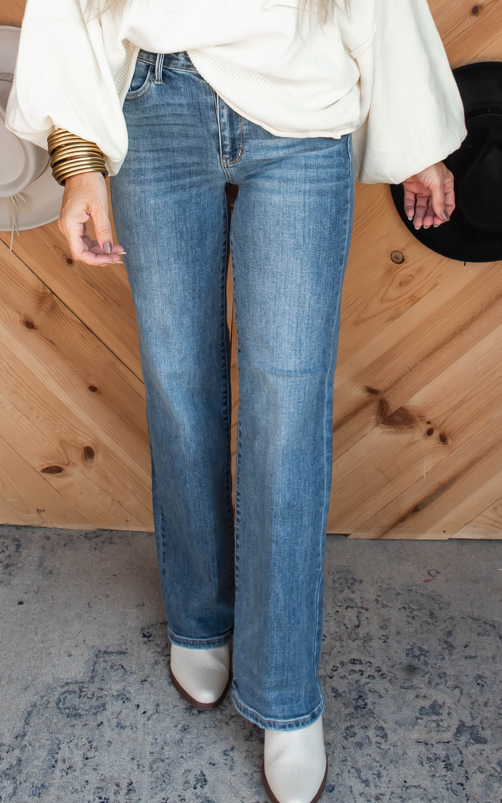 Mid Rise Medium Wash Wide Leg Denim Jean | Judy Blue. | BAD HABIT BOUTIQUE